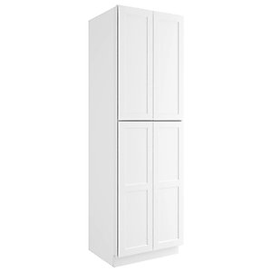 ROOMTEC 96" Kitchen Pantry Storage Cabinet - Modern Tall Storage Cabinet, 4 Doors & 6 Adjustable Shelves, Freestanding Utility Cupboard for Kitchen, Living Room, Dining Room
