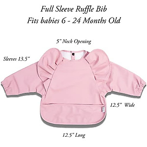 Bibtique Long Sleeve Bibs For Babies 6-24 Months – Waterproof Baby Smock for Eating – Stain Resistant Shirt Bibs For Babies