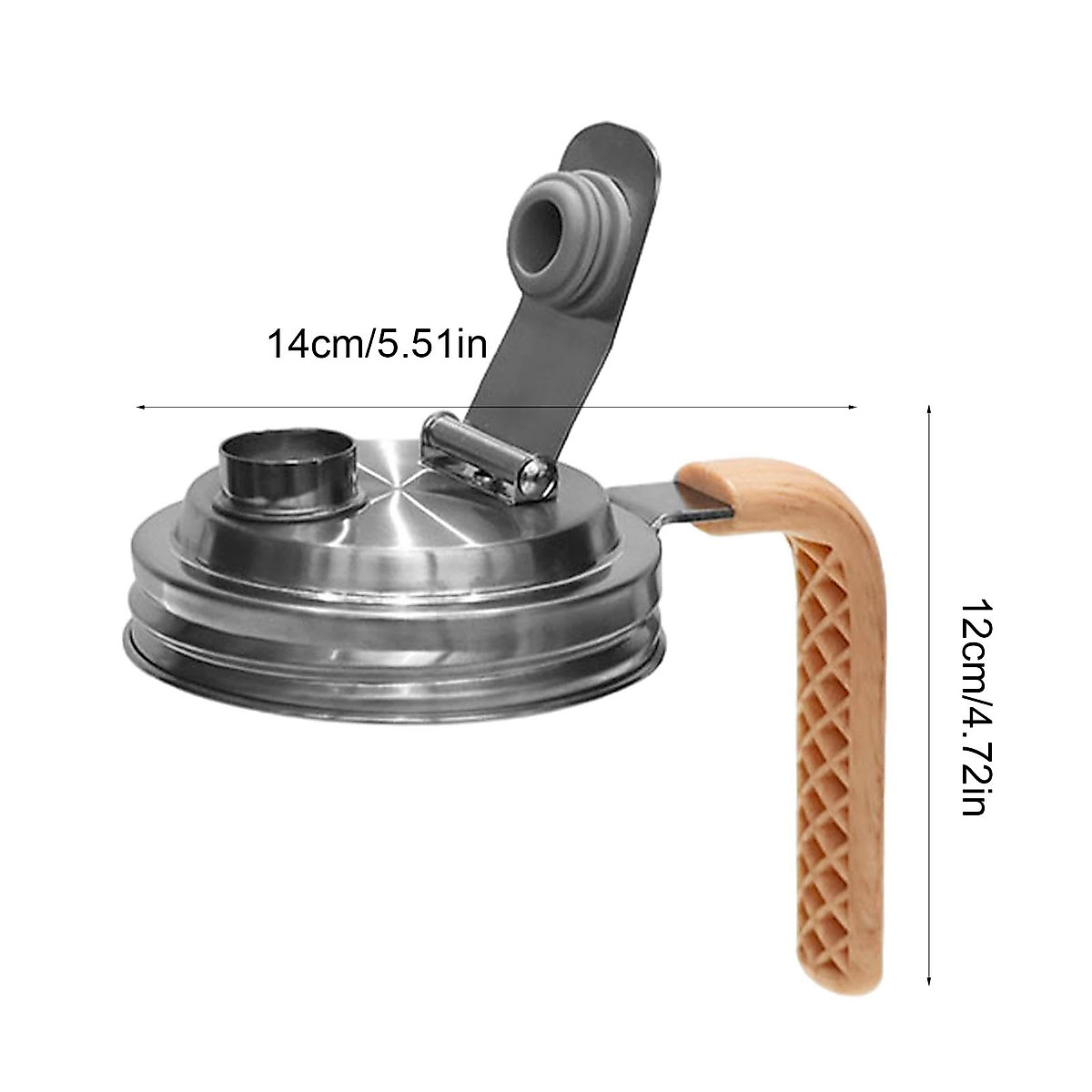 Generic 2 Mason Jar Pour Spout Lid, 86mm Stainless Steel Mason Jar Lids With Handle, Mason Jar Pitcher Lid With fl-ip Cap Pouring Spout, Portable Travle Drinking Lid, IA14BWGB6F3V86LMHDF