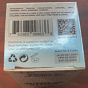 SCUS Perfumes White Jasmine 12 ML Concentrated Fragrance (0.41 fl. oz)