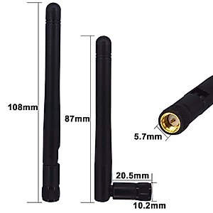 Kaunosta WiFi Antenna 5GHz 3dBi Omnidirectional Camera Wireless Antenna for Computer Wireless Network Card USB Adapter Security IP Camera Pack of 2