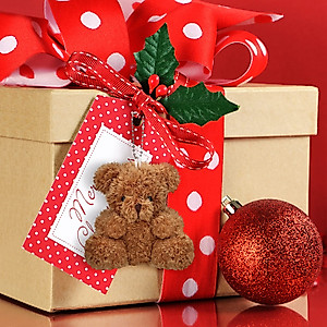 Threan 8 Pcs Mini Plush Bears 4'' Small Bear Bulk Stuffed Animal Toys Tiny Soft Bear Doll Present Stuffers for Keychain Baby Shower Party Favors Supplies(Brown, Apricot)