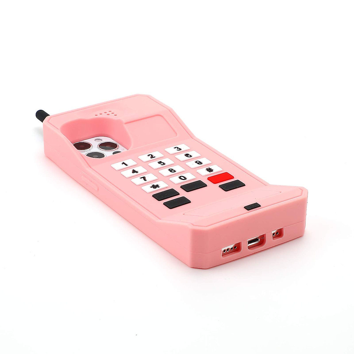 Lubiogio Retro Phone Case for iPhone 14 Pro Max,3D Cute Cartoon Kawaii Retro Classic Stand Phone Shape Kids Girls Women Soft Silicone Rubber Case for iPhone 14 Pro Max 6.7 inch 2022(Retro Phone Pink)