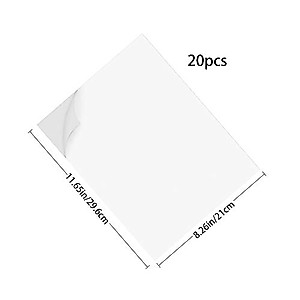 NACTECH 20Pcs Vinyl Sticker Paper Waterproof Glossy Decal Paper Sheets Self-Adhesive Sheets Printable Vinyl Sticker Paper for Inkjet Printer 8.3"x11"