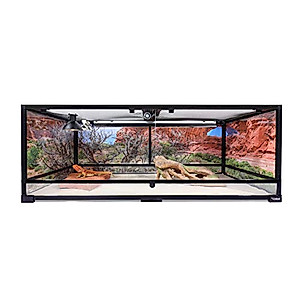 Reptile Habitat Background; Double Arch with Tree, for 36Lx18Wx24H Terrarium, 3-Sided Wraparound