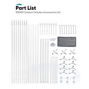 Quictent 13'X20' Heavy Duty Carport Car Canopy Galvanized Car Port Garage Outdoor Carport Canopy Boat Shelter with Reinforced Ground Bars-White