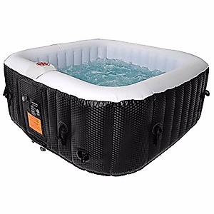 #WEJOY AquaSpa Portable Hot Tub 61X61X26 Inch Air Jet Spa 2-3 Person Inflatable Square Outdoor Heated Hot Tub Spa with 120 Bubble Jets