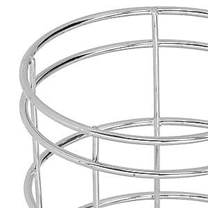 BORDSTRACT Small Wire Utensil Holder, 11x9x9cm Metal Round Pen Holder, Make Up Brush Holder Desk Cutlery Chopsticks Organizer for Kitchen Counter Home Office(Silver)