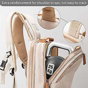 NOBLEMAN Backpack for women and man ,Waterproof School travel work Backpack, 15.6 Inch Laptop Backpack, Daypack, with USB (Beige plus)