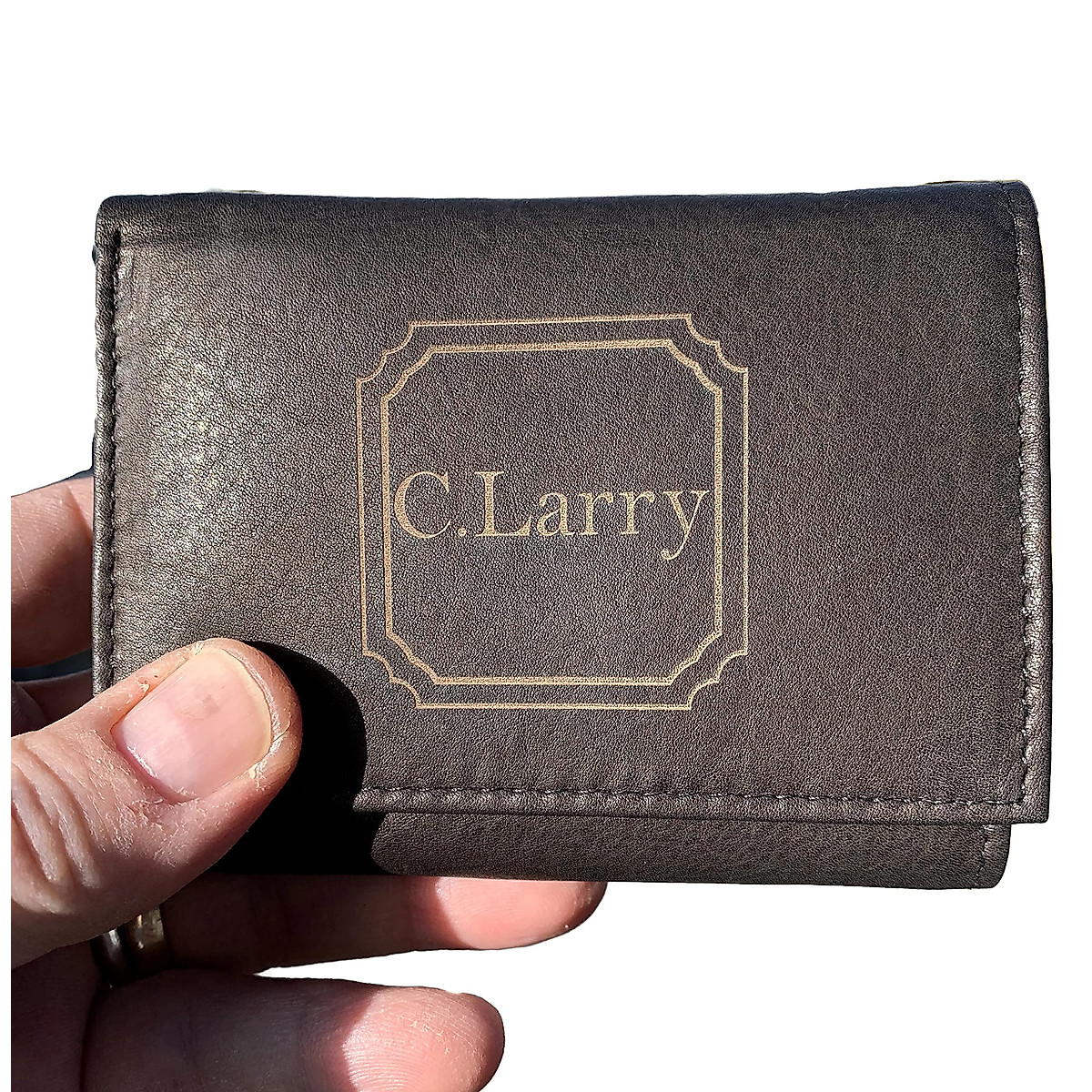 Genuine Leather Tri Fold Personalized Mens Wallet (777)
