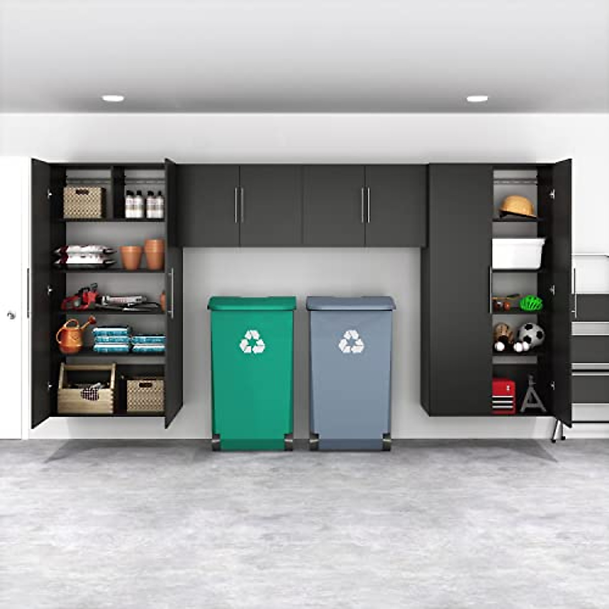 Prepac HangUps Upper Storage Cabinet - Elegant and Spacious Wall Cabinets to Maximize Your Storage, 36" Size, Classic Black Finish