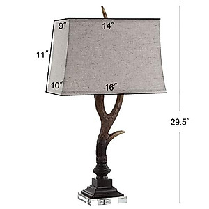 JONATHAN Y JYL6306A Antler 29.5" Rustic Resin/Crystal LED Table Lamp Traditional Bedside Desk Nightstand Lamp for Bedroom Living Room Office College Bookcase LED Bulb Included, Brown