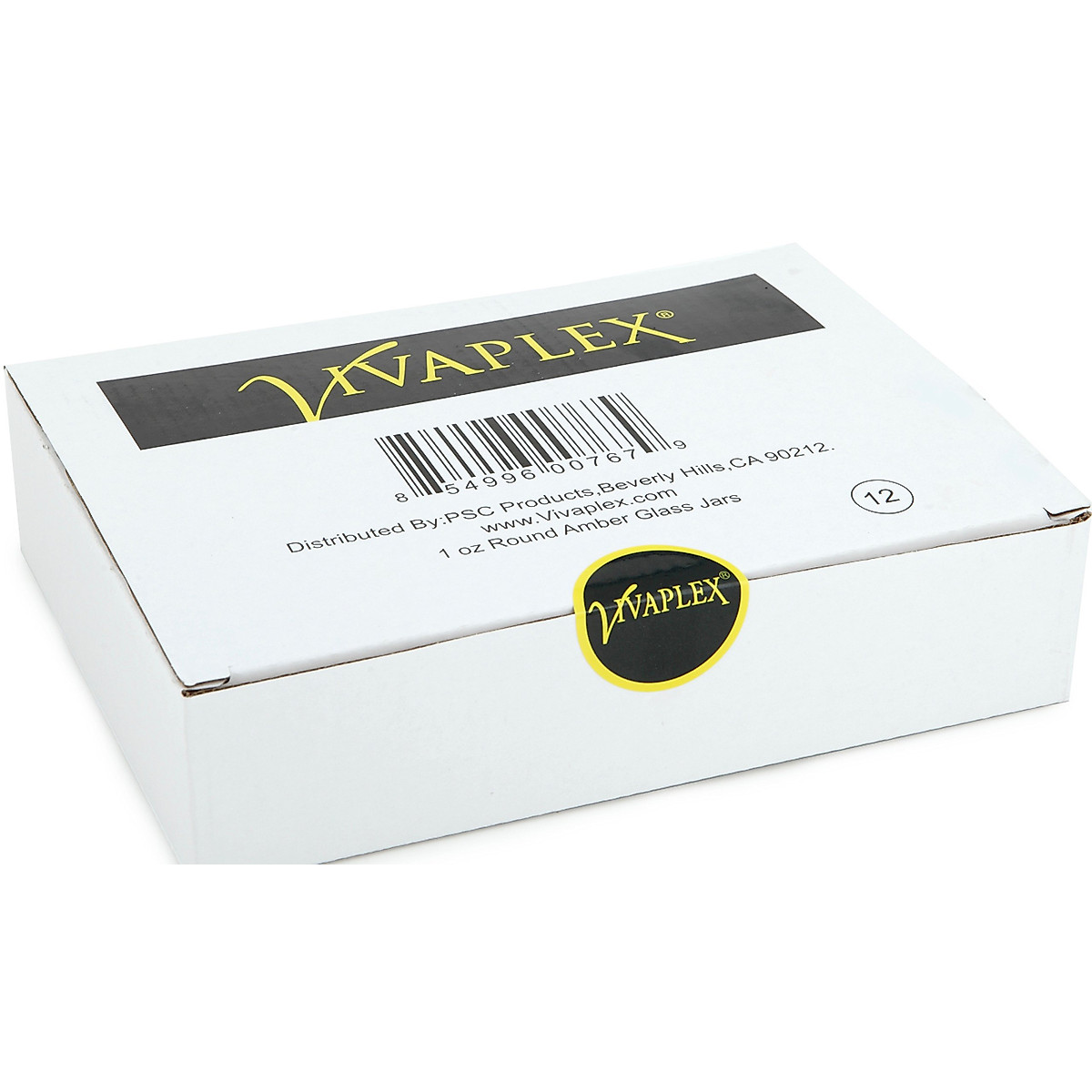 Vivaplex, 12, Amber, 1 oz, Round Glass Jars, with Inner Liners and black Lids