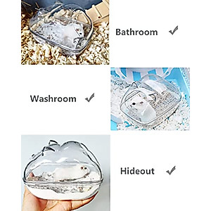 SpringSmart Hamster Bathroom with Scoop Set, Transparent Sand Bathtub with Large Space for Small Animals, Dwarf Hamster Toilet (M(6X4X4 inch))