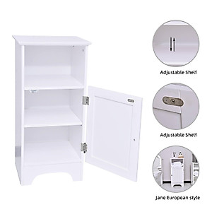 Ceredeme Bathroom Storage Cabinet, Compact Wooden Single Door Floor Cabinet with Adjustable Shelf, Small Space Solution, Organizer for Kitchen, Bathroom, Living Area