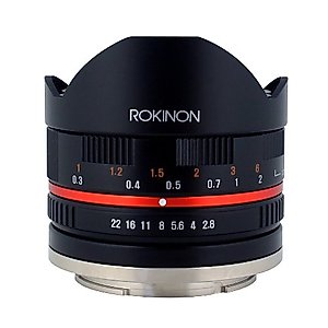Rokinon 8mm F2.8 UMC Fisheye II (Black) Fixed Lens for Sony E-Mount (NEX) Cameras (RK8MBK28-E)