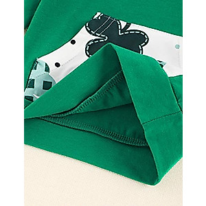 Baby Boy Girl St. Patrick's Day Clothes Four Leaf Clover Print Hoodie Sweatshirt and Pant St. Patrick's Day Outfits