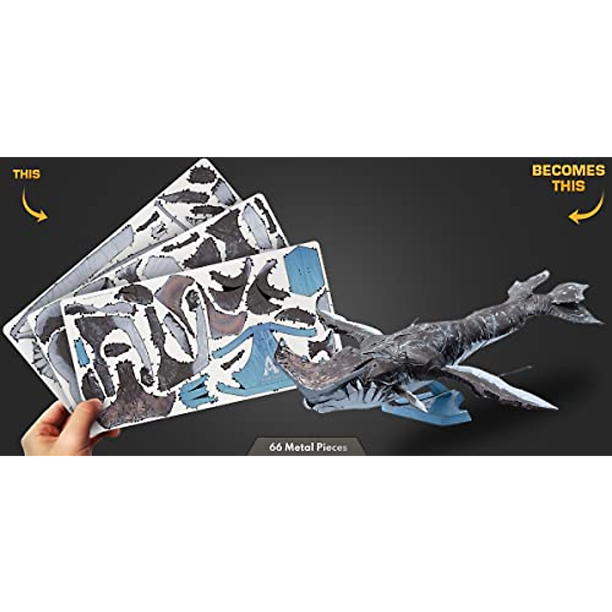 Fascinations Metal Earth Premium Series Avatar 2 Tulkun 3D Metal Model Kit Bundle with Tweezers