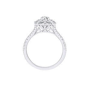 5/8 Carat Round White Natural Diamond Snowflake Engagement Ring 14k Solid White Gold (I-J Color, I2-I3 Clarity, 0.63 Cttw) Ring Size-8