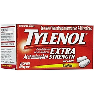 Tylenol Extra Strength Pain Reliever, 24 Caplets Pack of 5
