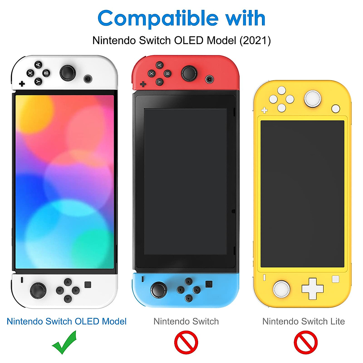 JETech Screen Protector Compatible with Nintendo Switch (OLED Model) 7-Inch 2021 Release, Tempered Glass Film, 2-Pack