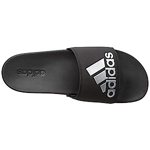 adidas Women's Adilette Comfort Slides Sandal, Core Black/Silver Metallic/Core Black, 11