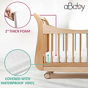 Baby Cradle Mattresses - White Cradle Mattress with Waterproof Vinyl Cover – Durable & Breathable Cradle Mattress (18" x 36" x 3")