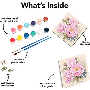 tigdtiu 2Pack Flowers Paint by Numbers Kit for Adults Beginner,Adult Paint by Number Kits On Canvas Framed, DIY Acrylic Painting Kit for Room Decor (8X8 in)