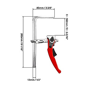 QWORK Ratcheting Table Clamp, 2 Pack Quick Release Bar Clamp with 6-5/16" Capacity and 2-5/16" Throat Depth for Sanding, Cutting