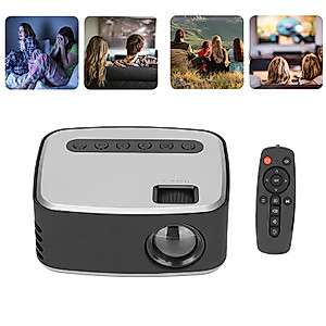 1080P Full HD Video Projector, Mini Projector Portable with Remote Control, Smart Projector for Home Theater Outdoor Movies, Compatible with TV Stick, HDMI, USB, AV, 100‑240V (US