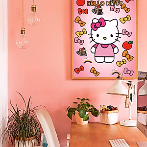 Hello Kitty Party Supplies Decorations, Pin The Bow on HelloKitty, Birthday Party Pin Game, Large Poster for Hello Kitty Birthday Party Supplies