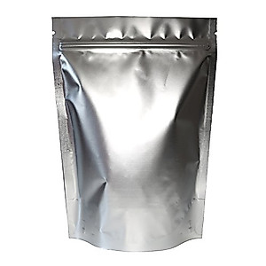Double-Sided Matte Full Color Stand-Up Ziplock Food Safe Storage Bags (Silver, 16x22cm (6.25" x 8.7"))