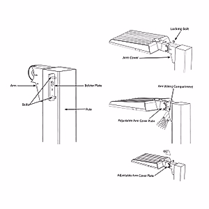 RAB A22-200 LED Area Light, 27,908 Lumens, 160/180/200 Watts, Type III, 3000K/4000K/5000K, 120-277V, Bronze, Mount Included