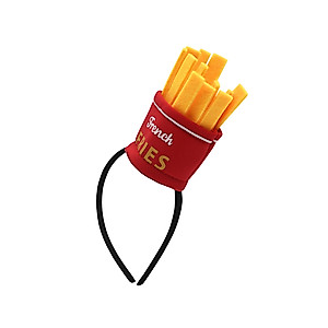 Nicky Bigs Novelties Mini French Fry Hat, Novelty Food Vendor Costume Accessory, French Fries Headband Accessory for Adults Red/Yellow