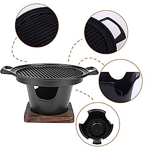 Barbecue Charcoal Grill, Household Portable Mini Smokeless BBQ Stove, 26x21x12.5cm Grill ,Heavy Duty Round with Thickened Plated Steel Grates for Outdoor Cooking Camping Picnics Beach