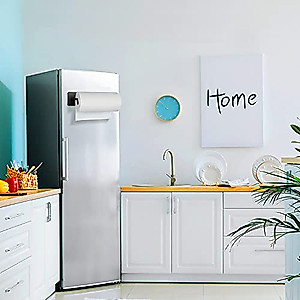 Magnetic Paper Towel Holder Black Stainless Steel Paper Tower Bar with Strong Magnetic Backing - for Kitchen, Grill, Toolbox, Garage, Shop（magnetic-1pair-black）