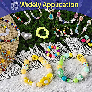 FANDAMEI 1mm Elastic Bracelet String Cord, Crystal Stretch Bead Cord for Bracelets Jewelry Making, Clear Stretchy Elastic String for Beading, Transparent Thread for Bracelet Necklace Making