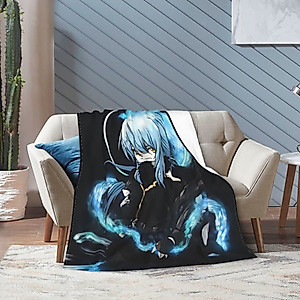 JEGNDGYE Anime That Time I Got Reincarnated as a Slime Blanket Lightweight Microfiber Flannel Throw Blanket for Bedroom Livingroom Air Conditioning Blanket 80"x60" Inch