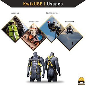 KwikSafety - Charlotte, NC - SUPERCELL Safety Harness [COMBO] Premium Shoulder Padding ANSI OSHA Full Body Fall Protection Work Equipment Construction Tower Climbing Roofing Forklift Aerial Boom Lift