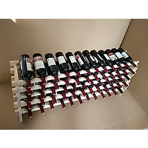 Solid Wood Wine Rack Modular Expandable Stackable Wine Storage Display Shelves (60 Bottles)