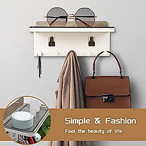 Arrozon Key Holder for Wall Decorative Modern Small Key Hooks with Shelf Farmhouse Key Rack Organizer Wall Decor for Home Entryway Hallway Office