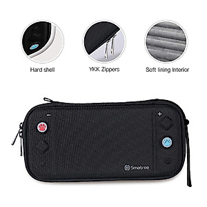 Smatree Hard Shell Carry Case for Nintendo Switch with 10 Game Cartridges, Protective Storage Case for Travel（Black）