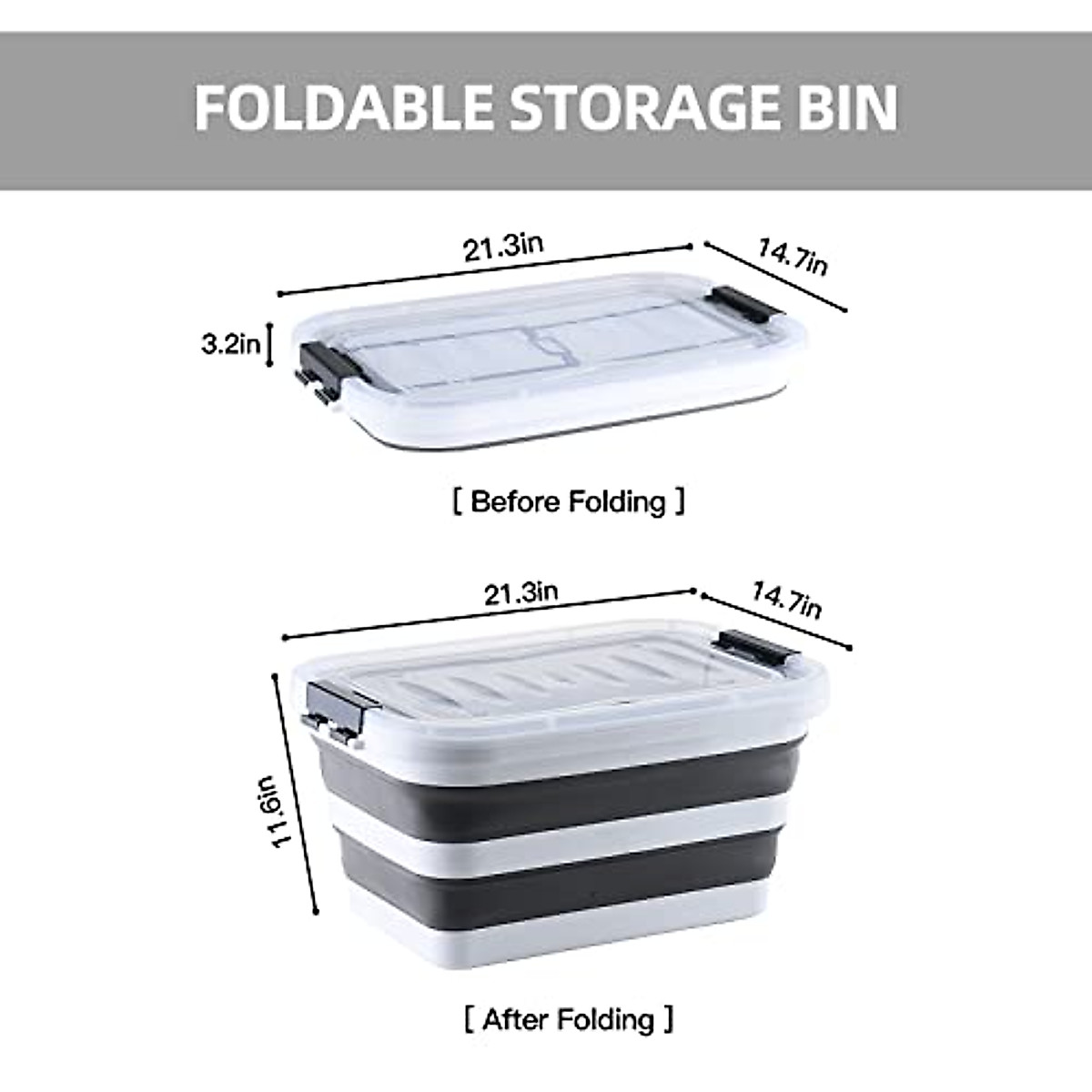 Large Storage Bags with Wheels, Heavy Duty Clothes Storage Bins Foldable Closet Organizer Storage Containers Latching Lids, 32Qt Collapsible Storage Box for Clothing, Blankets, Comforters, Bedding and Toys