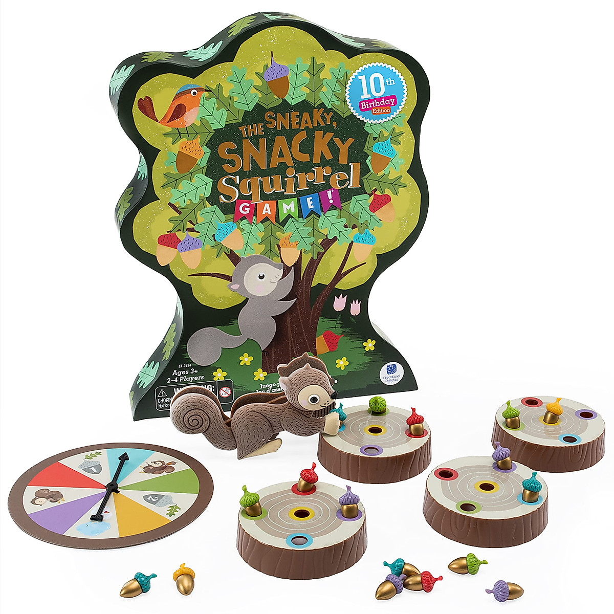 Educational Insights Special Edition The Sneaky, Snacky Squirrel Game, Preschool & Toddler Board Game for Kids 3-5 Years, Color Matching, Fine Motor Skills