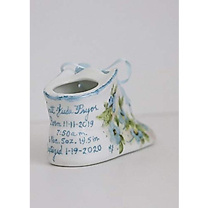 Porcelain Baby Shoe - Baptism or Christening - 100% Hand Painted Ceramic Baby Shoe Keepsake- Baby Dedication