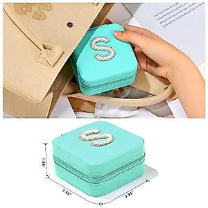 Parima Travel Jewelry Case for Women Girls, A Pearl Initial Travel Jewelry Case | Small Jewelry Travel Case | Personalized Travel Mini Jewelry Case | Travel Jewelry Case | Teen Girl Gifts Trendy Stuff