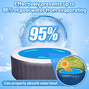 Spa and Hot Tub Cover- 16-mil Hot Tub Thermal Blanket- Round Hot Tub Insulation Blanket Hot Tub Solar Cover Solar Blanket Cover Bubble Cover for Outdoor Hot Tubs (7 FT Dia)