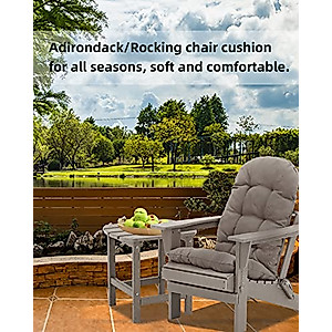 Indoor Outdoor Adirondack Chair Cushion, Patio Rocking Chairs Cushions, Waterproof Sun Protection (Brown)