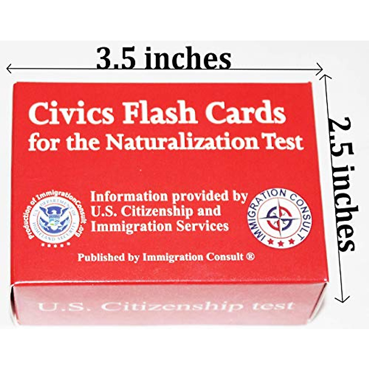 US Citizenship test civics flash cards for the naturalization exam with all official 128 USCIS questions and answers. Illustrated Pocket Box set flashcards to help study for the American Civics