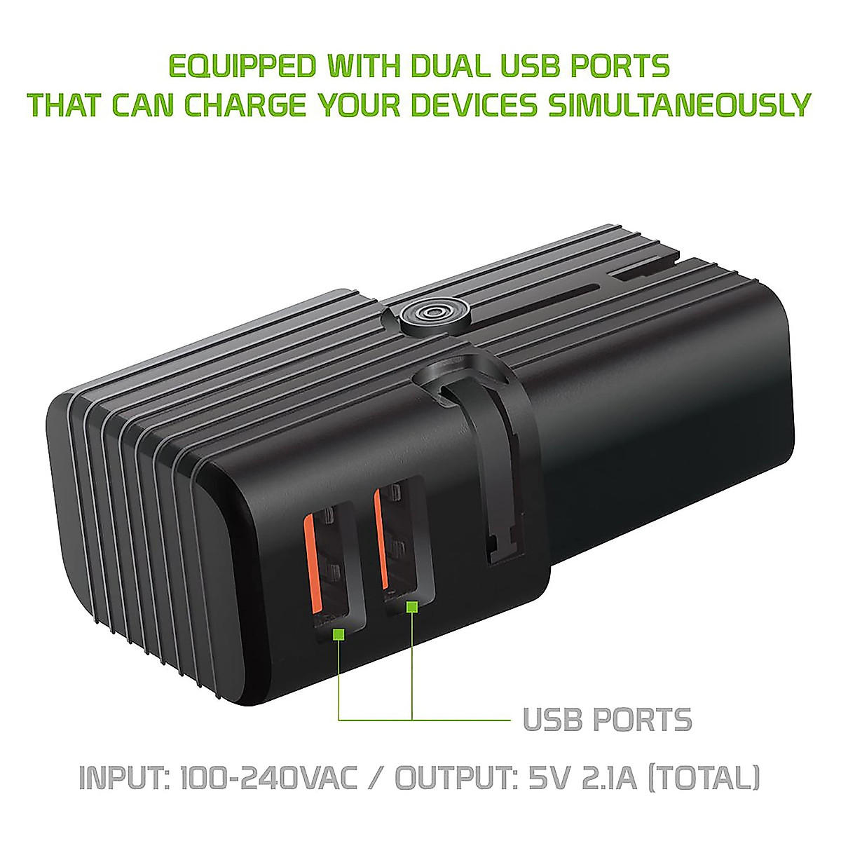 Dual Universal USB Adapter Works for Emporia Smart.2 for Worldwide Power and Travel Between US/EU/CN/AUS/NZ/UK